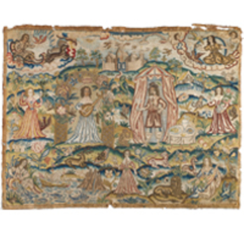 The Five Senses and the Four Elements, Canvas Worked with Silk Thread ...